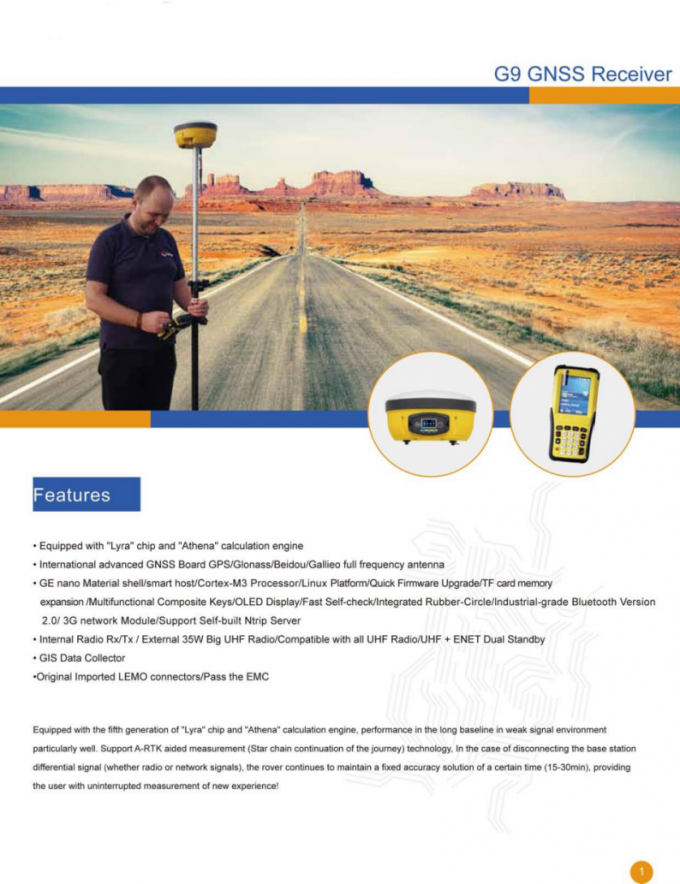 Yellow 372 Channels G9 GNSS RTK Receiver